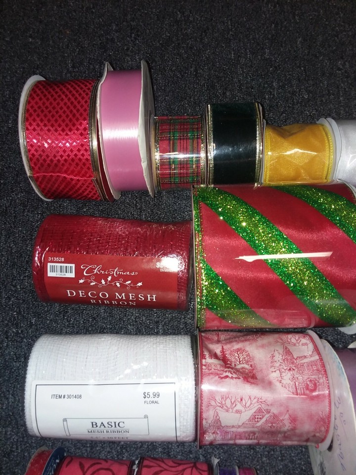 Lot Of 34 New and Slightly Used Craft Ribbon Spools Over 640 Yards | eBay