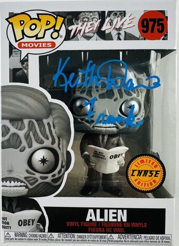 KEITH DAVID SIGNED ALIEN CHASE FUNKO POP VINYL 975 THEY LIVE AUTOGRAPH ...