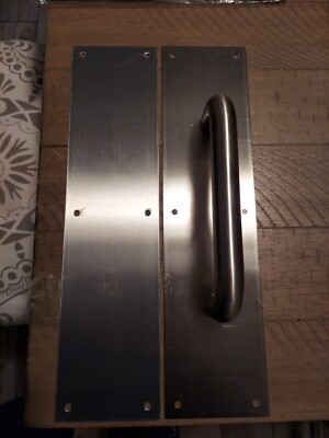 2 sets Push and Pull Plate 4" x 16"x8" with Handle US 32D Stainless ...