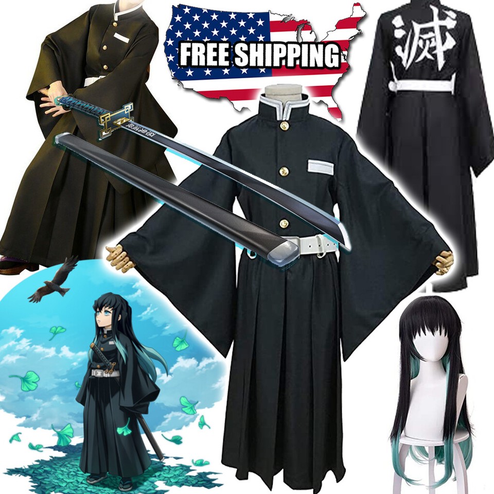 Adult Men's&Girls Costume Muichiro Tokito Cosplay Kimono Outfit ...