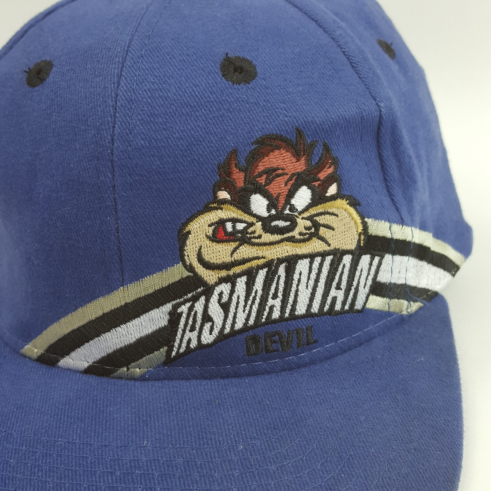 Vintage 90s Taz Cartoon Snapback Hat Beige Looney Tunes Adjustable ...