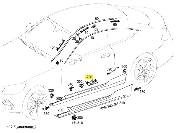 Genuine Mercedes C W205 Front Left Cover Jack Support Point ...