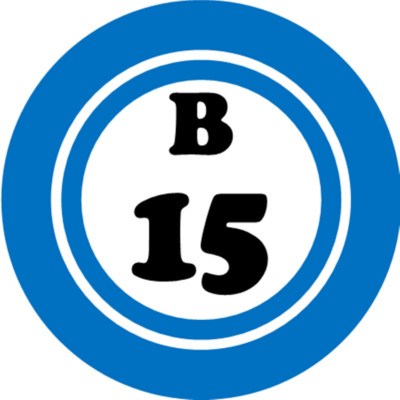 B 15 B15 Bingo Ball - 10 Pack Circle Stickers 3" x 3" - Hobby Number ...