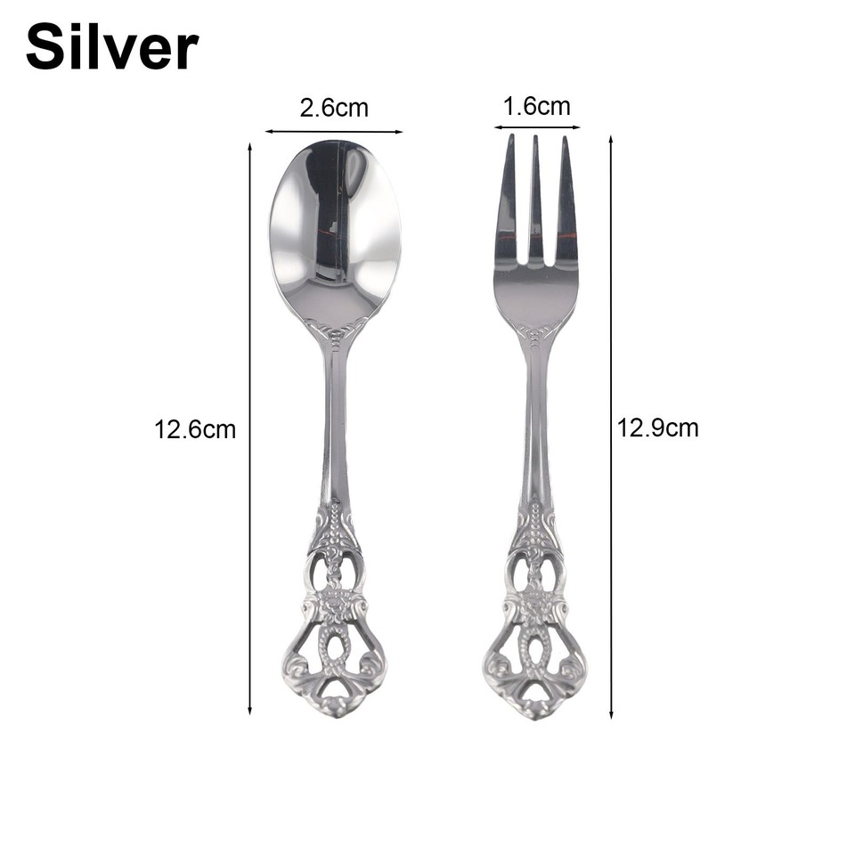 NEW Gold Spoon Fork Cutlery Set Stainless Steel Luxury Dessert Spoon-AU ...