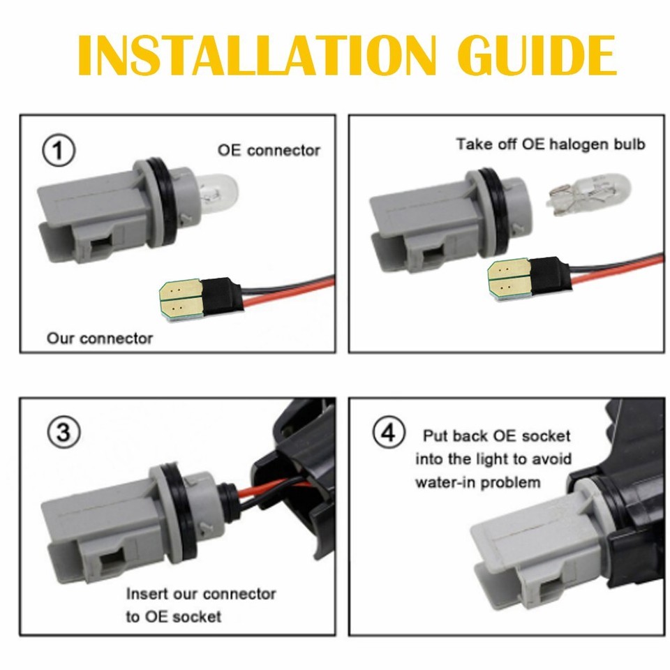 4x Lens Smoked Front Rear LED Side Marker Light White For 2010-2014 ...