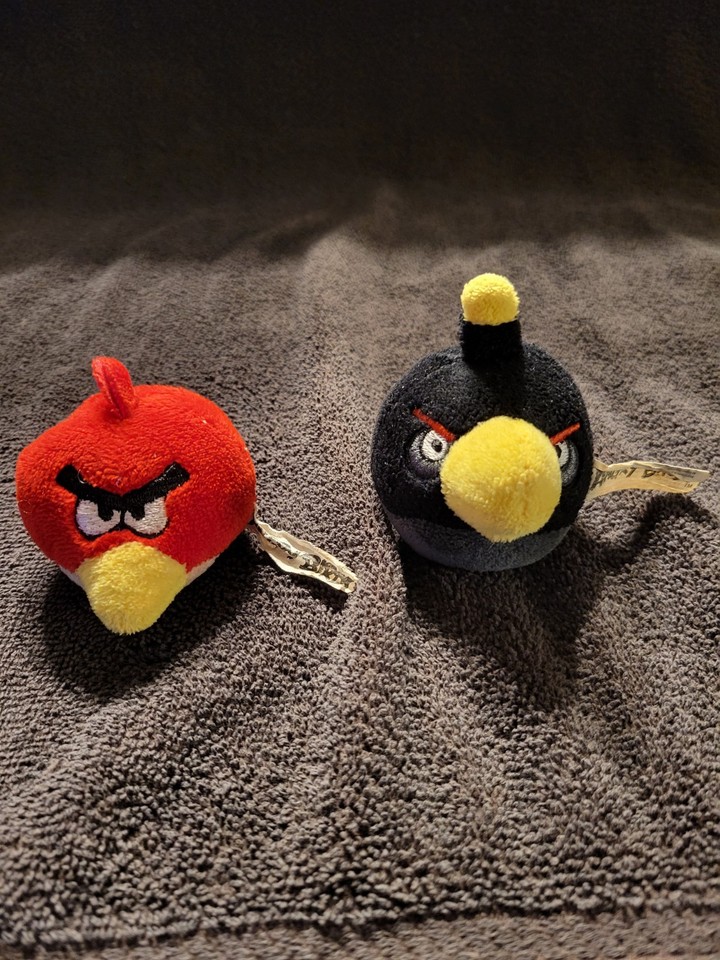 Angry Birds Plush Lot Of 6 plush pencil toppers finger puppets minis | eBay