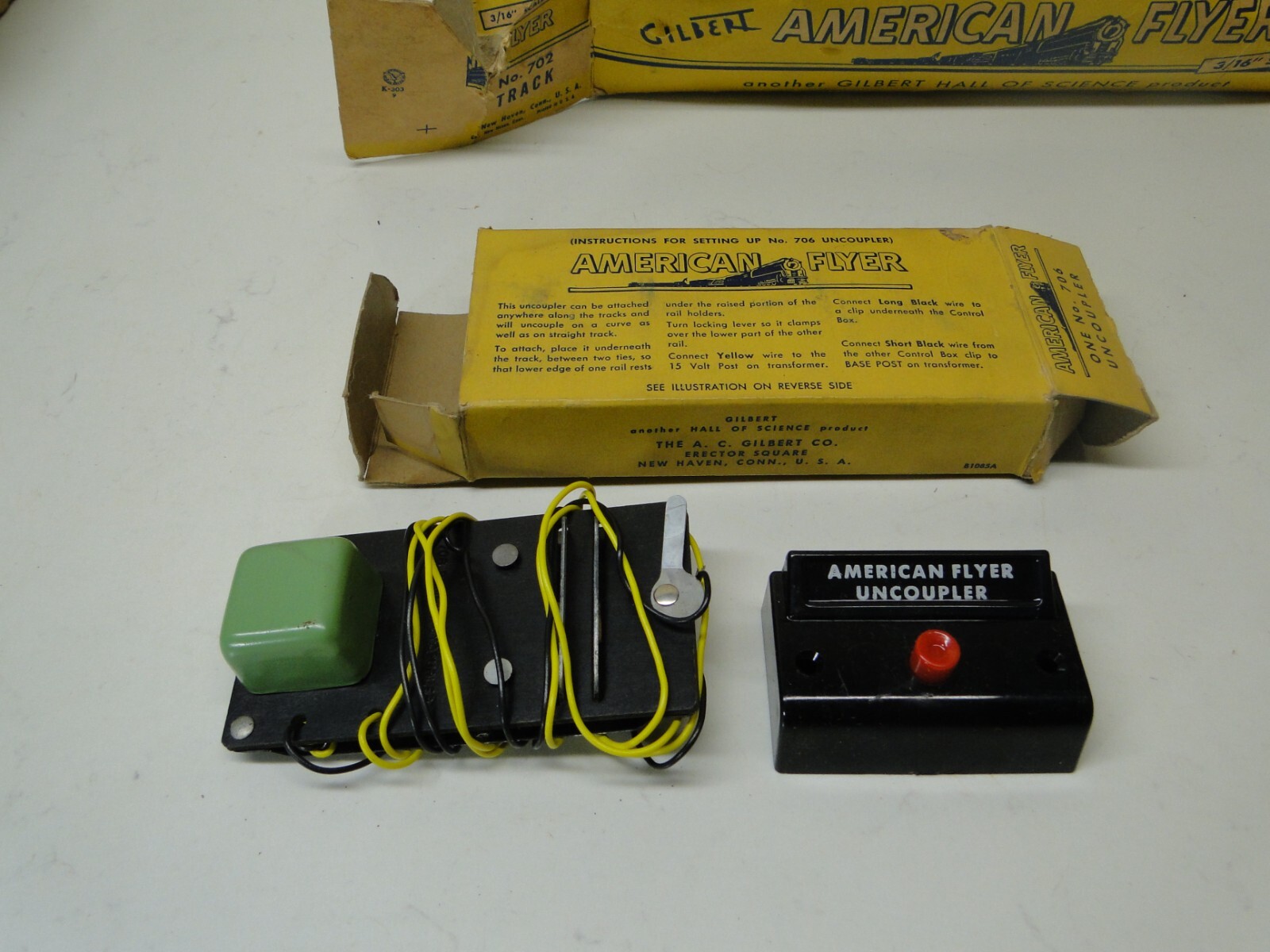 Gilbert American Flyer Train Locomotive 293 3/16 Scale Track Box Cars ...