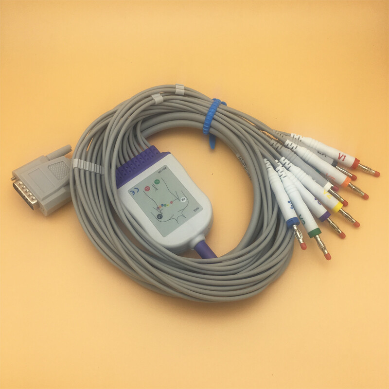 10Leads ECG ECG Cable For Spacelabs SL6 Mindray DECG-03A Edan AHA ...