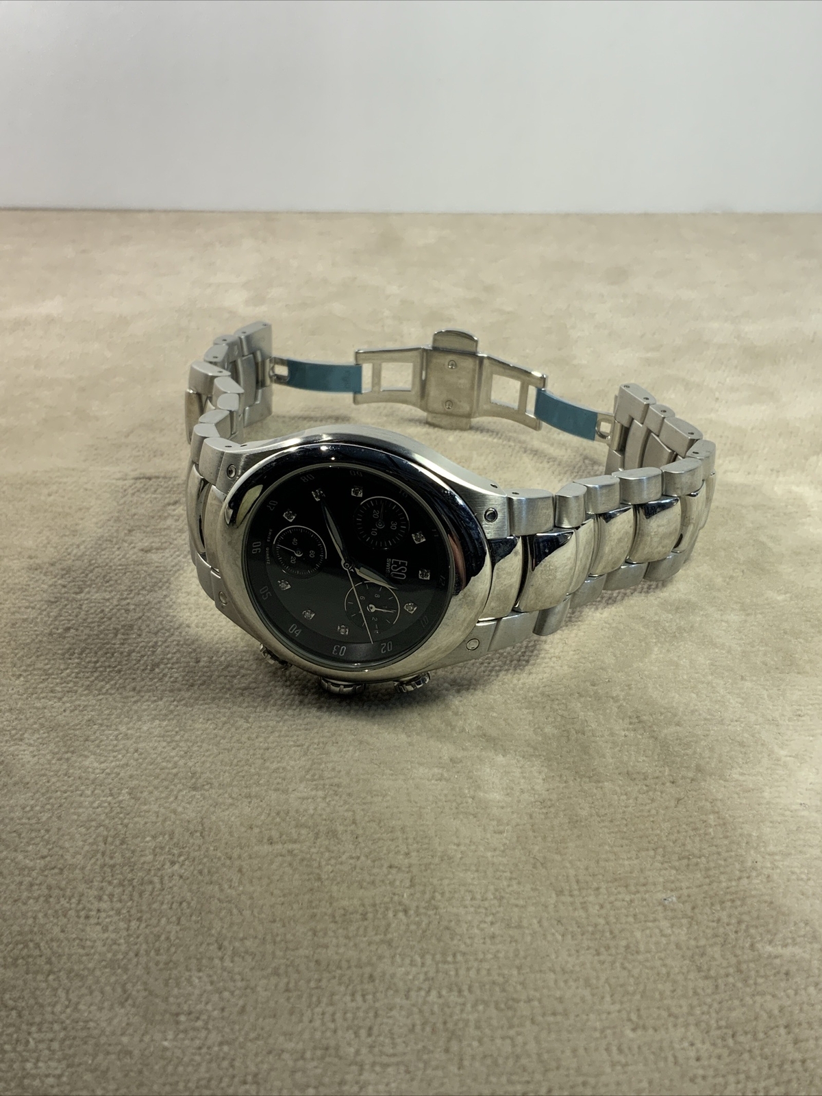 Mens Esq Movado Chronograph Watch Swiss Quartz E5262 Stainless Steel ...