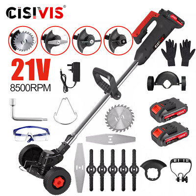 Wheels Cordless Strimmer 21V Garden Strimmer with removable Electric ...