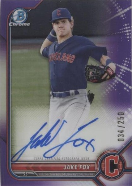 2022 Bowman Chrome - Prospect Autographs Purple Refractor #CPA-JF Jake ...