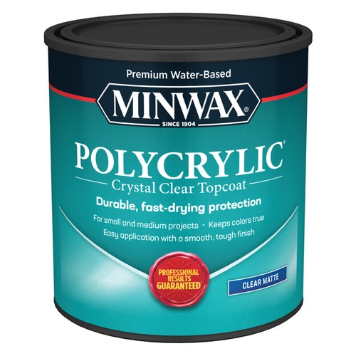 Minwax Polycrylic Matte Crystal Clear Water-Based Polyurethane 1 qt ...
