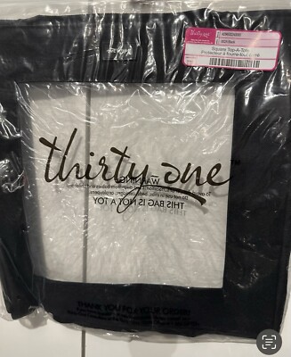 Thirty-One Square Top A Tote For Square Utility Tote 002A Black Brand ...