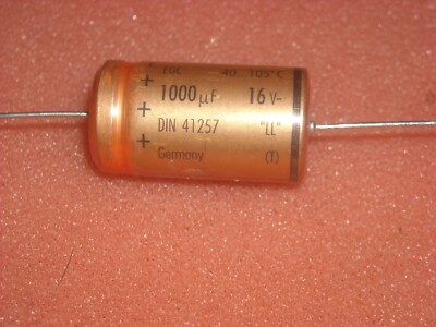 25 PCS 1000uf 16V 105' 20% 16x30mm VISHAY AXIAL LYTIC CAPACITORS ...