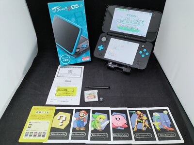 L3954 Nintendo new 2DS console LL XL Black x Turquoise Japan w/box pen ...
