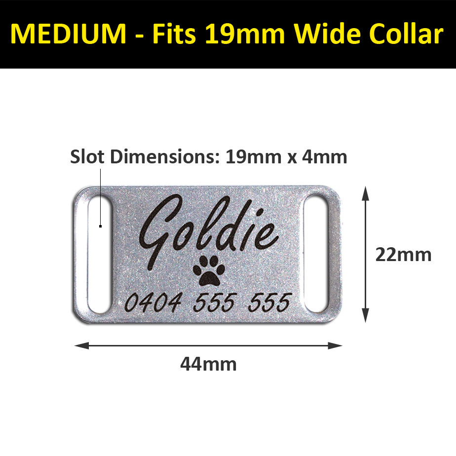 Stainless Steel Personalised Laser Engraved Silent Slider Collar Pet ...