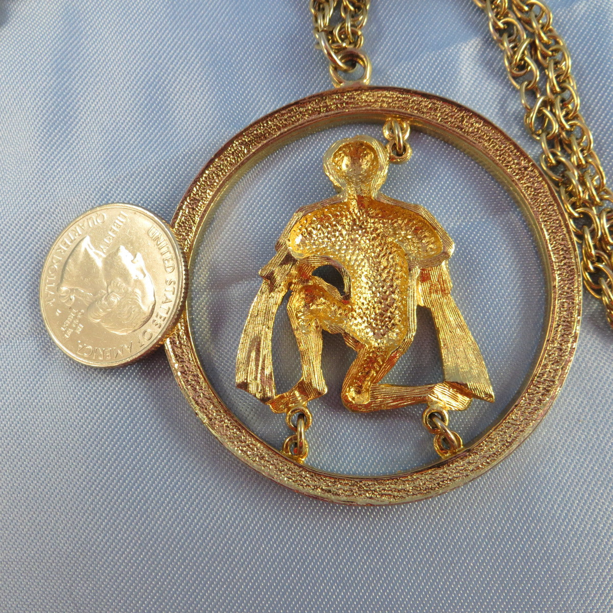 Vintage Greek God Pendant Man Figure Hercules Gold To… - Gem