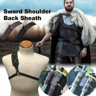 Medieval Style Sword Back Sheath Scabbard Warrior Holder One/Double ...