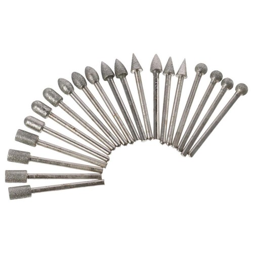 20pcs Emery Carborundum Diamond Burr Bits Carving, Engraving, Grinding ...