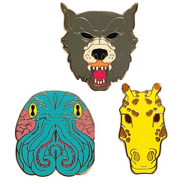 Hotline Miami Collection CHARLIE GEORGE DENNIS Enamel Masks Pin SET ...