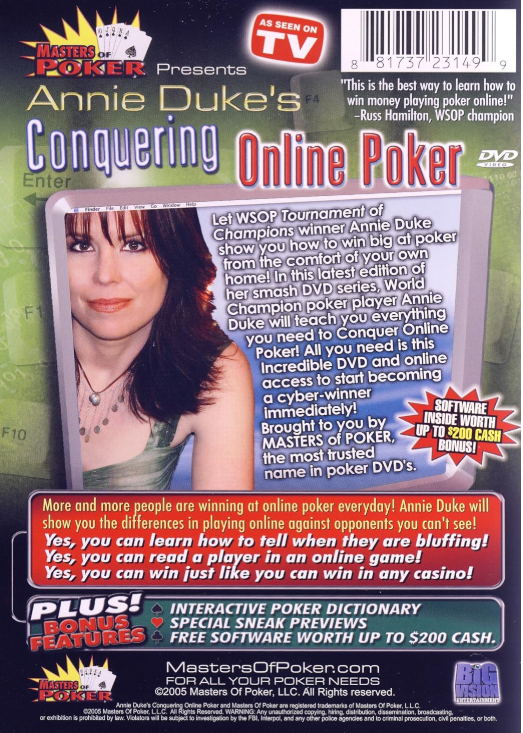 New Masters of Poker Presents Annie Duke's Conquering Online Poker ...