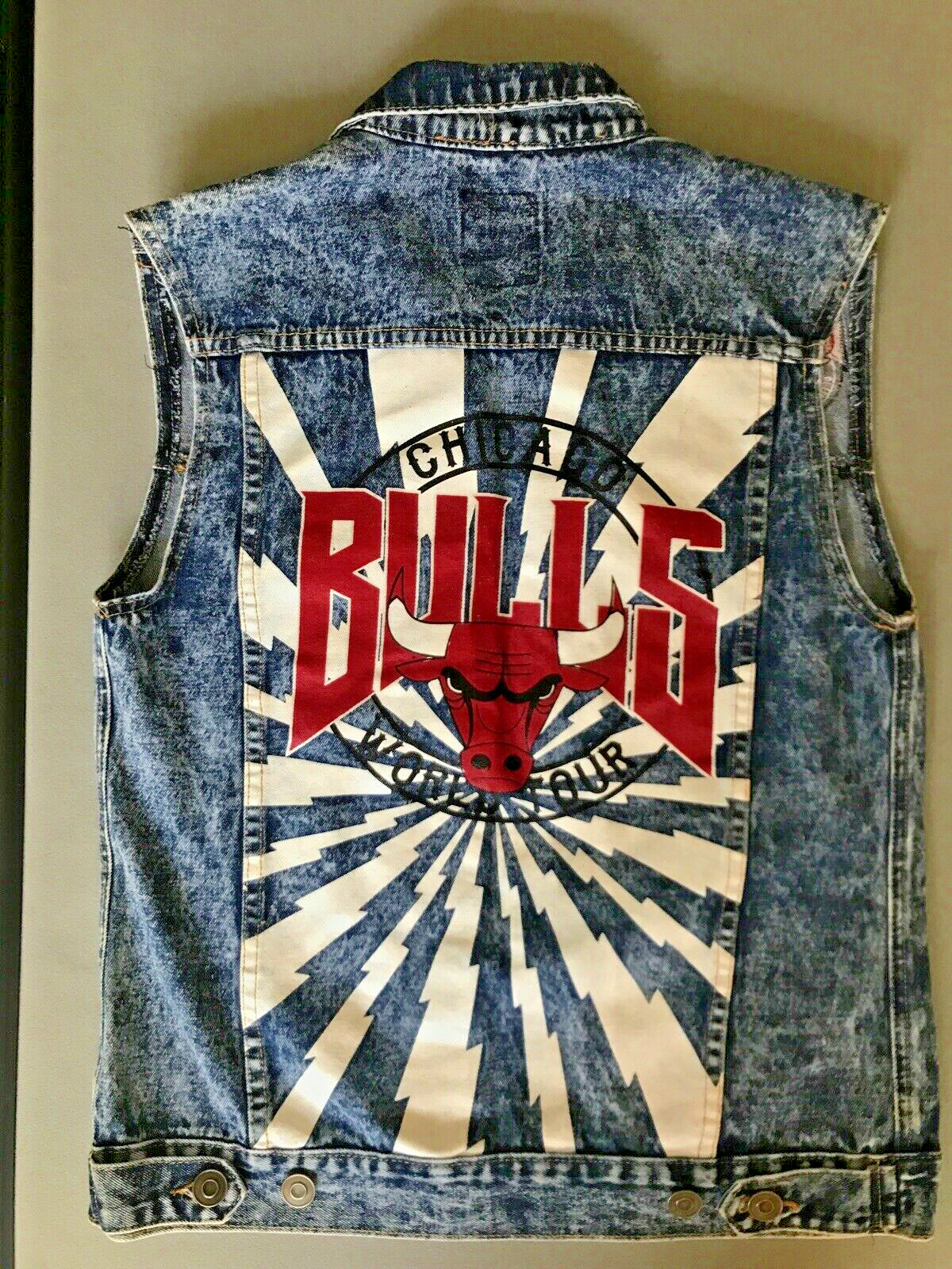 Chicago Bulls NBA Denim Vest Mens Small NBA World Tour Basketball ...