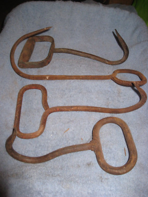 4 vintage hay hooks wooden handle one is marked simo | eBay