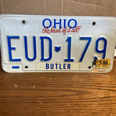 Vintage Ohio License Plate - 1999 - Single Plate Man Cave Barware | eBay