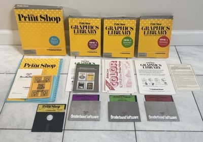 Vintage The Print Shop Graphics Library All Disks Atari Computers ...