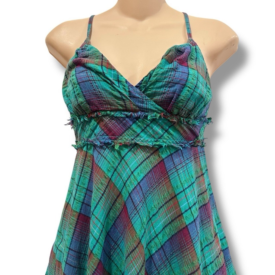 Vintage 90’s Y2K Free People Plaid Grunge Slip Dress sz 2 | eBay