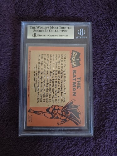 Batman 1966 Topps The Batman Black Bat Rookie Card RC #1 Graded BECKET ...