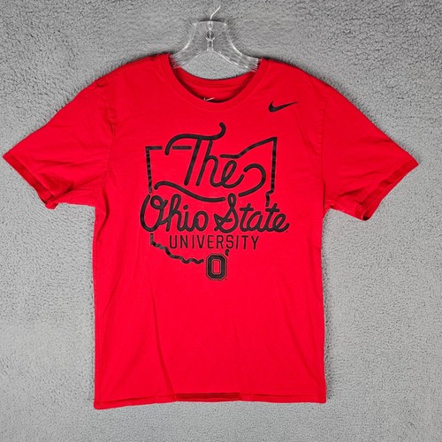 The Ohio State University Nike Red Short Sleeve Crew Neck T-Shirt Mens ...