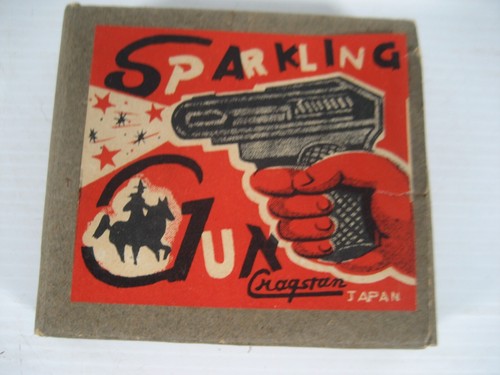VINTAGE CRAGSTAN JAPAN TIN SPARKLING TOY GUN WITH BOX "LOOK" | eBay