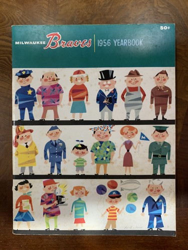 VINTAGE 1956 Milwaukee Braves Yearbook, Eddie Mathews, Hank Aaron, NICE ...
