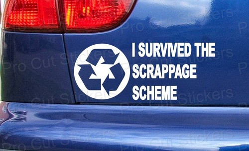 I Survived the Scrappage Scheme Funny Custom Car Bumper Stickers Decals ...