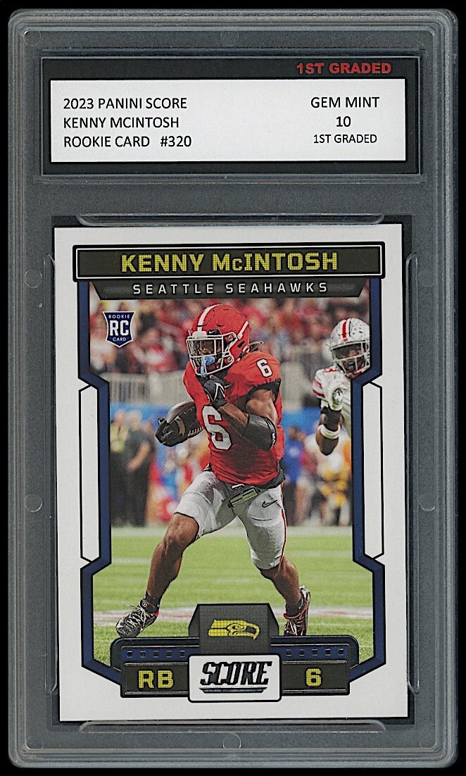 KENNY McINTOSH 2023 PANINI SCORE 1ST GRADED 10 ROOKIE CARD NFL SEATTLE ...
