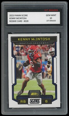 KENNY McINTOSH 2023 PANINI SCORE 1ST GRADED 10 ROOKIE CARD NFL SEATTLE ...