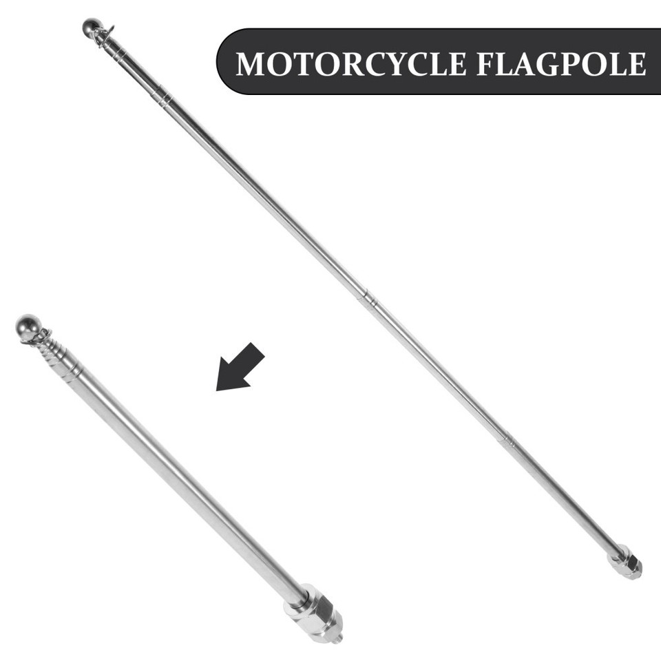 Motorbike Flag Poles and Holder Extendable Motorcycle Flagpole | eBay ...