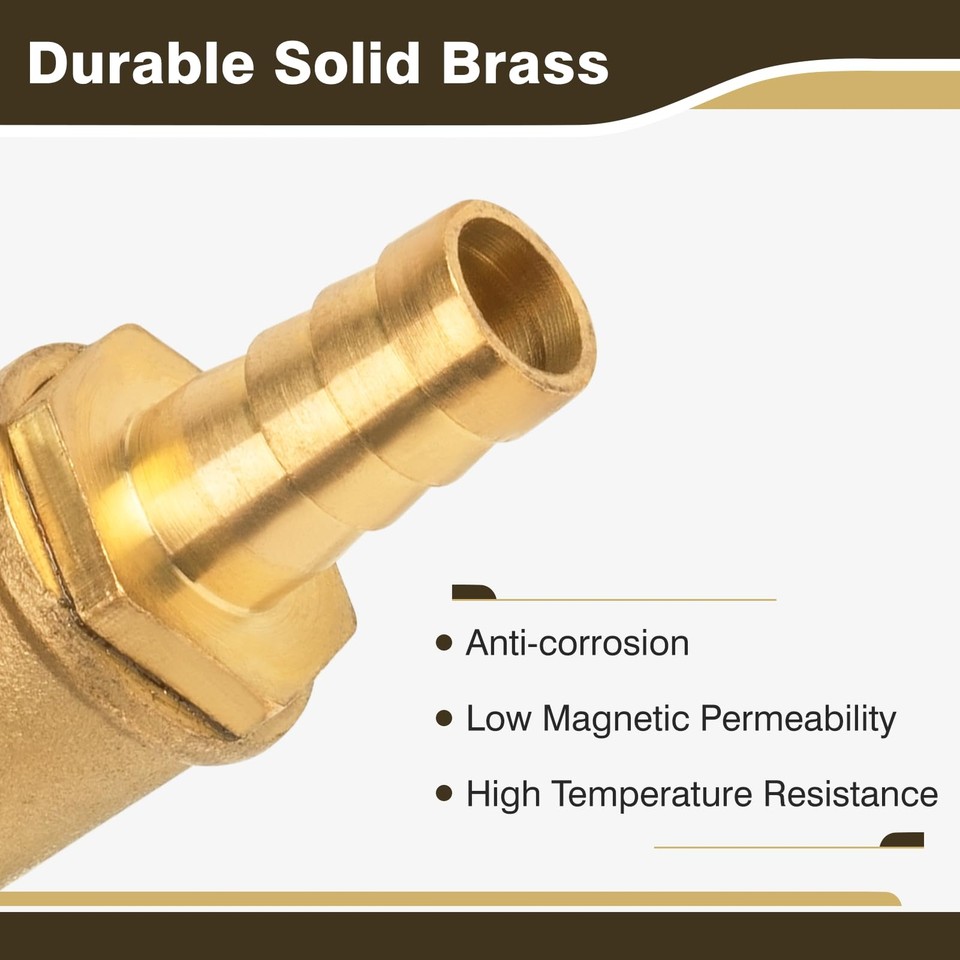 5/16" Barbed Shut off Ball Valve, Brass Hose Barb Fitting for Air, Gas ...