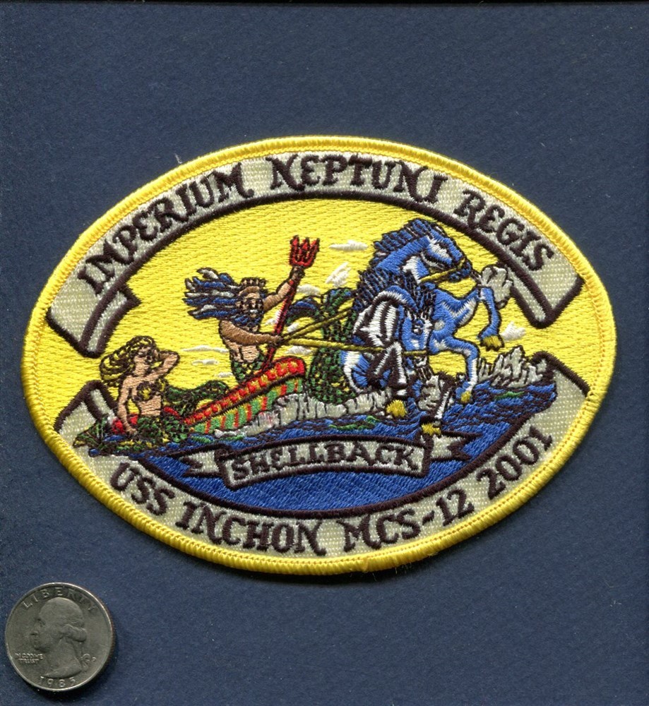 MCS-12 LPH-12 USS INCHON SHELLBACK US NAVY USMC Squadron Landing Ship ...