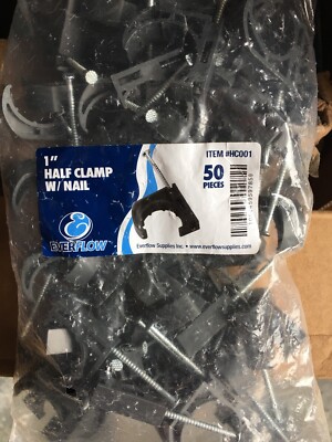Everflow HC001 Half Clamp J-Hook with Nail For Pex 1” Inc Pipe Support ...