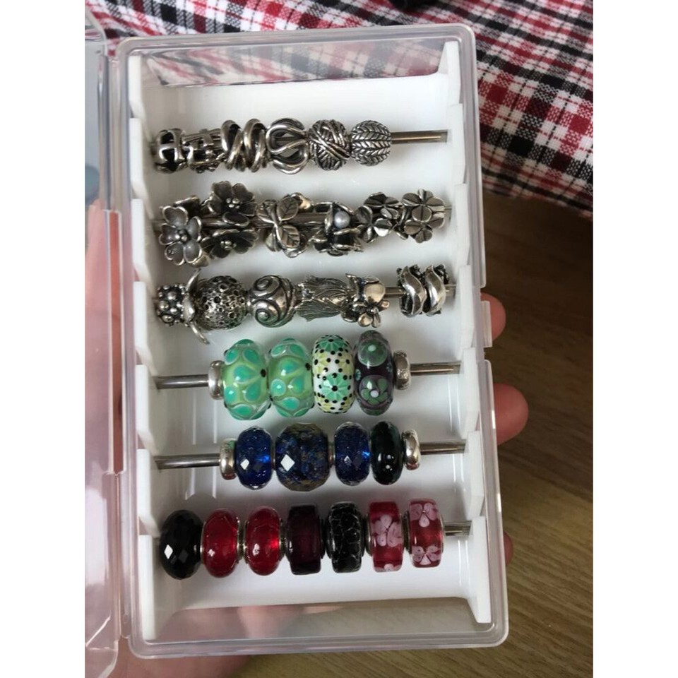 Acrylic Charms Box Bead Display Bracelet Necklace Stand W/ Lid Storage ...