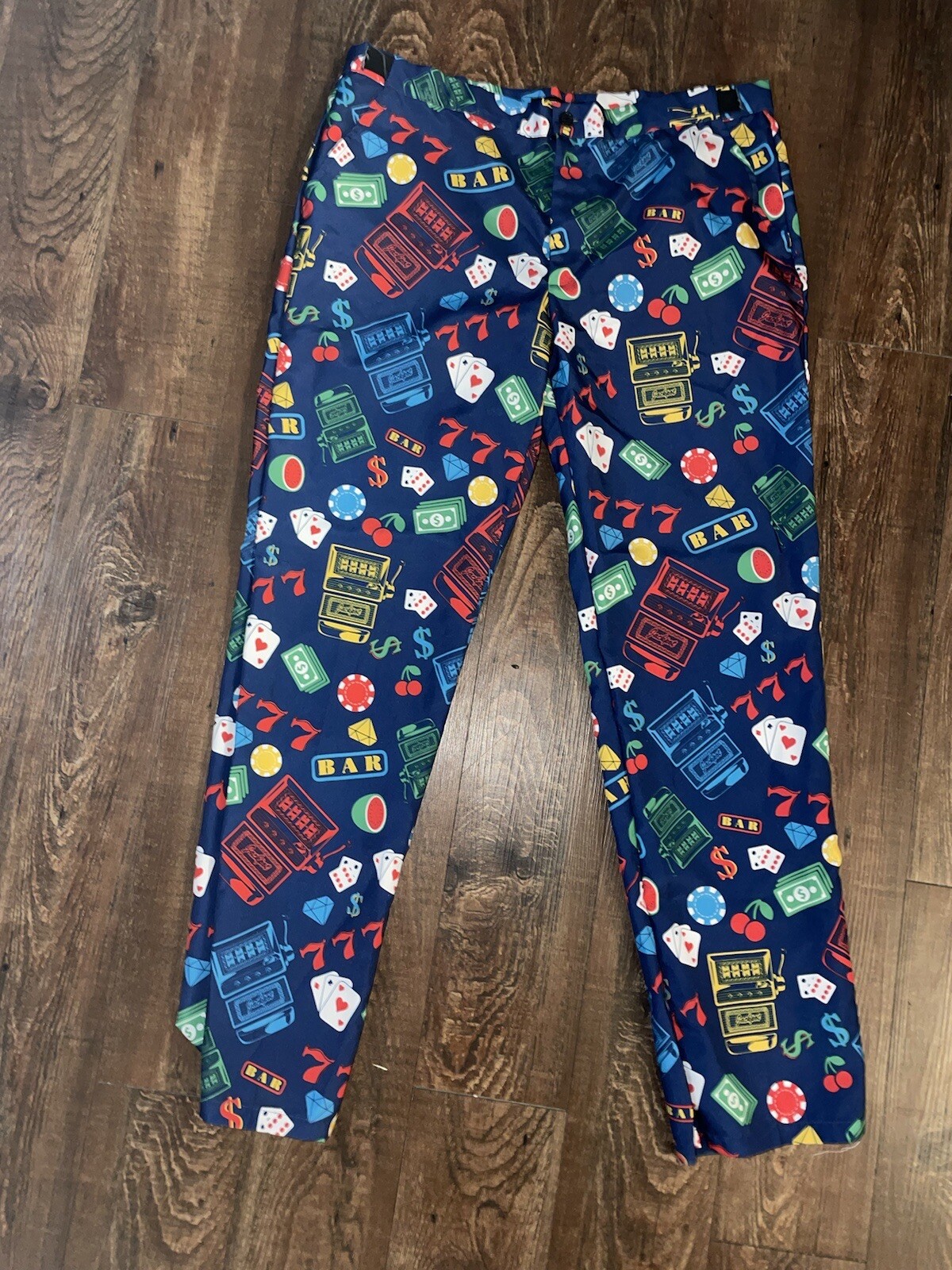 Suitmeister Ugly Casino Poker Pants Men's X-Large Blue Straight ...