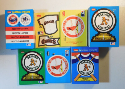 FLEER BASEBALL TEAM LOGO STICKERS ASSORTED YEARS YOU PICK YOUR CARD ...