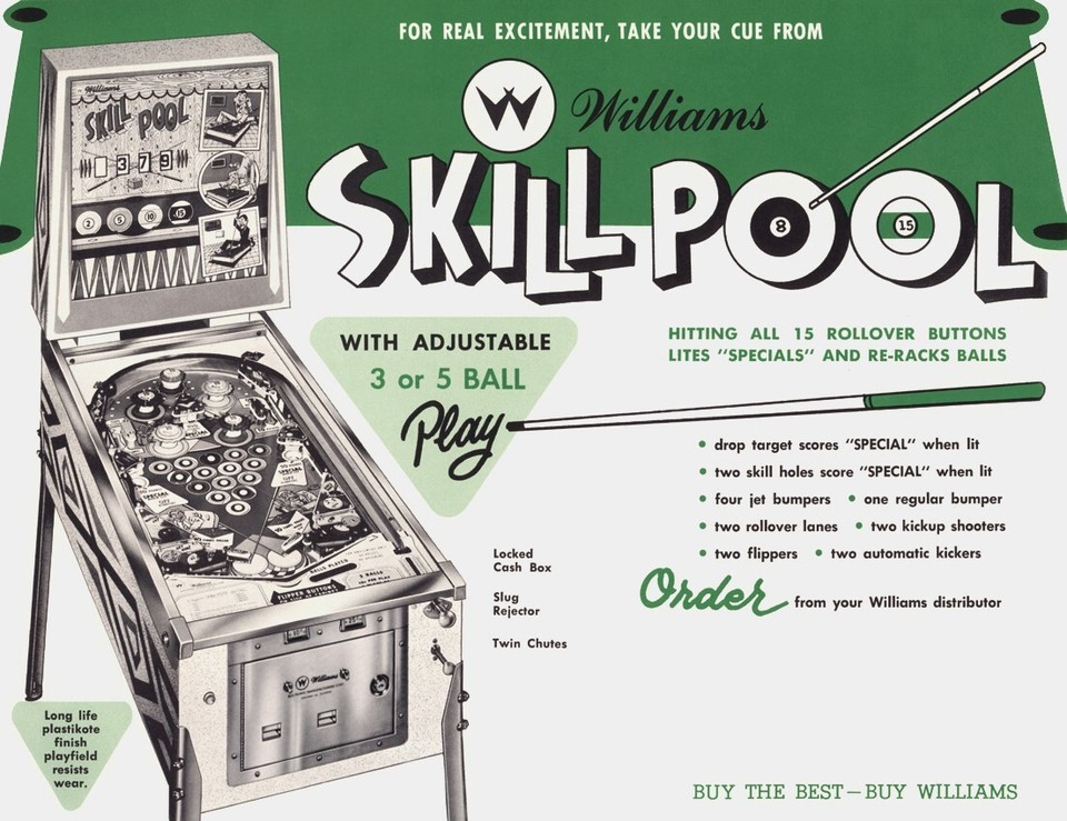 1963 Williams Skill Pool Pinball Machine Rubber Ring Kit | eBay