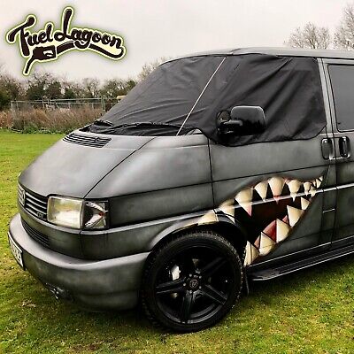 VW T4 windscreen Cover Wrap Frost Black out Blind Angry Brown Eyes Van ...