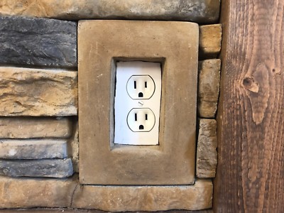 Single Gang Receptacle Outlet Box Smooth Manufactured Stone Veneer ...