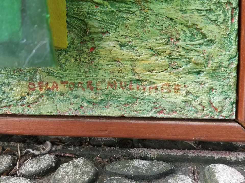 Delatorre Mulhare Dublin 16" x 18" Mixed Media Glass Pinting NYC ...