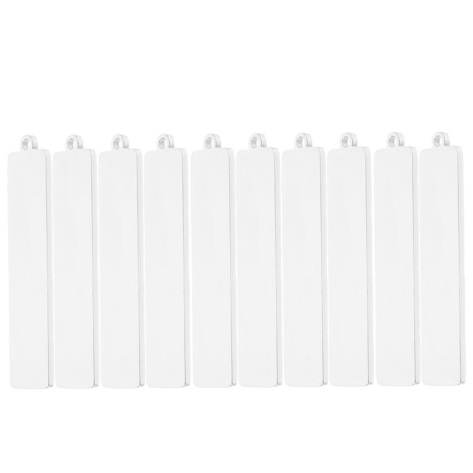 10pcs Rectangle Blank Tags: Stainless Steel Metal Stamping Engraving ...