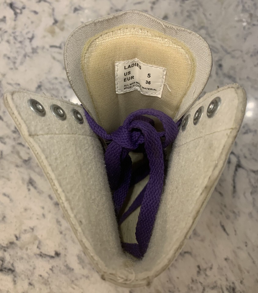 Chicago Ladies Classic Quad Roller Skates- White, Purple SIZE 5 | eBay